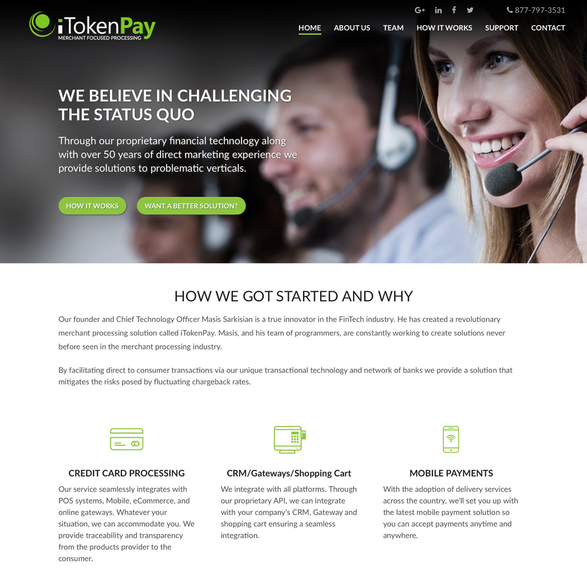 Website for Merchant Processing & Credit Card Solutions